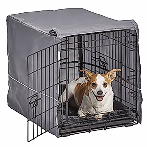 New World Double Door Dog Crate Kit Includes One Two-Door Crate, Matching Gray Bed & Gray Crate Cover, 24-Inch Kit Ideal for Small Dog Breeds