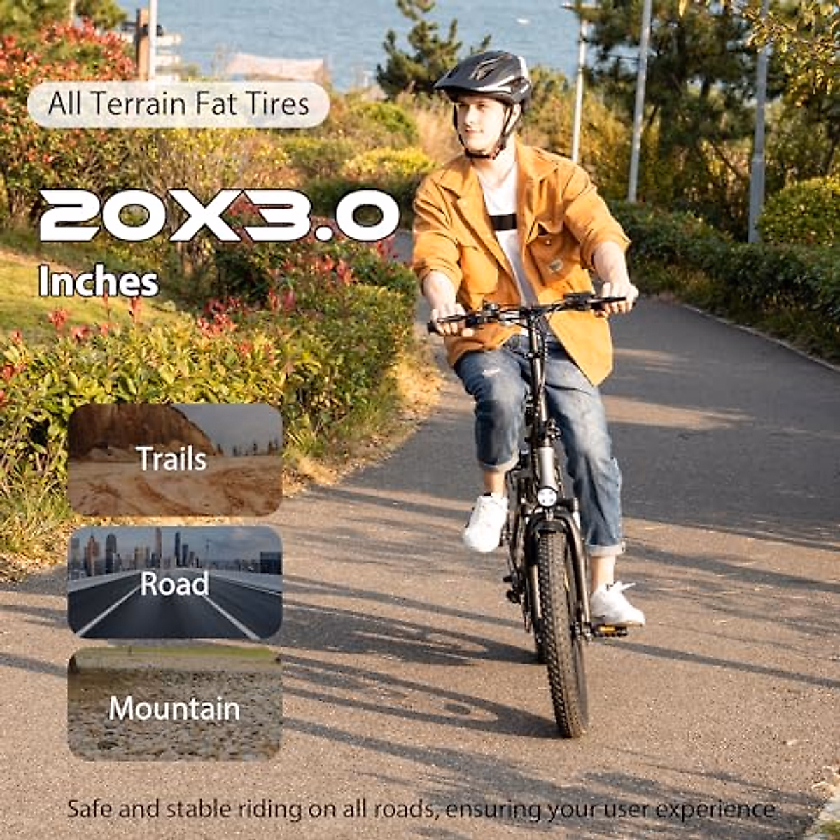HITWAY Electric Bike for Adults, 20" Fat Tire E Bike 750W 20MPH Removable Folding Electric Bike, 48V/14Ah Battery 55-120KM,All Terrain tire Electric Bicycles