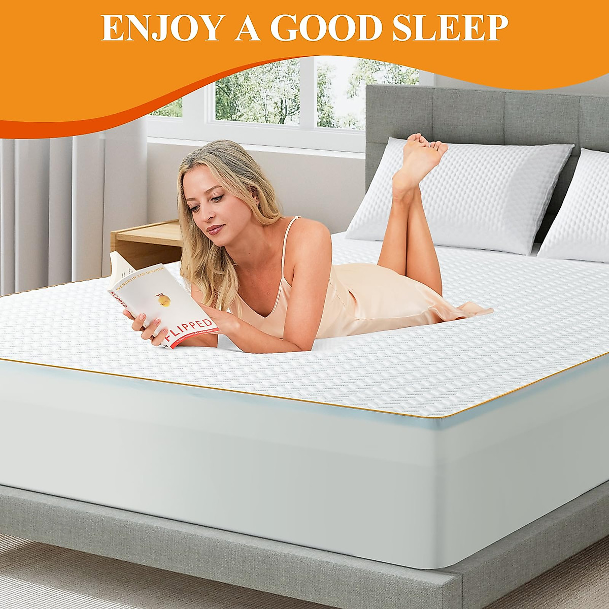 Maxzzz 3 Inch Firm Mattress Topper Queen Size - Extra Firm Memory Foam Mattress Topper with 8-21 Deep Pocket Cover, High Density Foam Bed Topper for Back Pain & Extra Weight