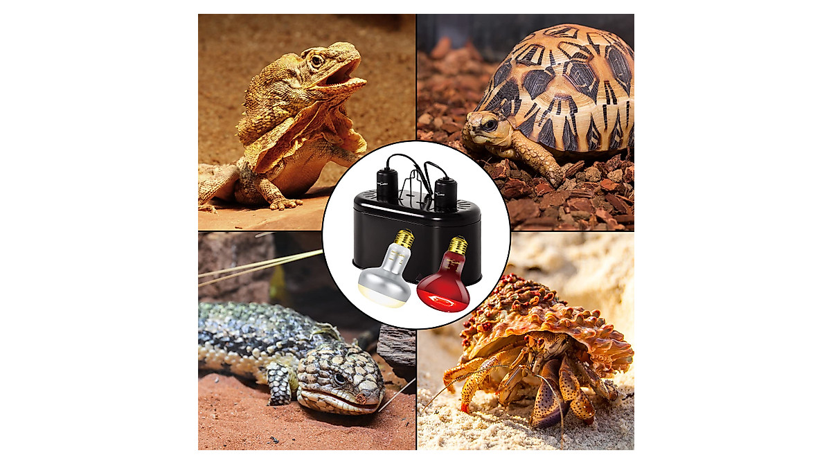 REPTIZOO Dual Lamp Fixture Combo for Reptiles