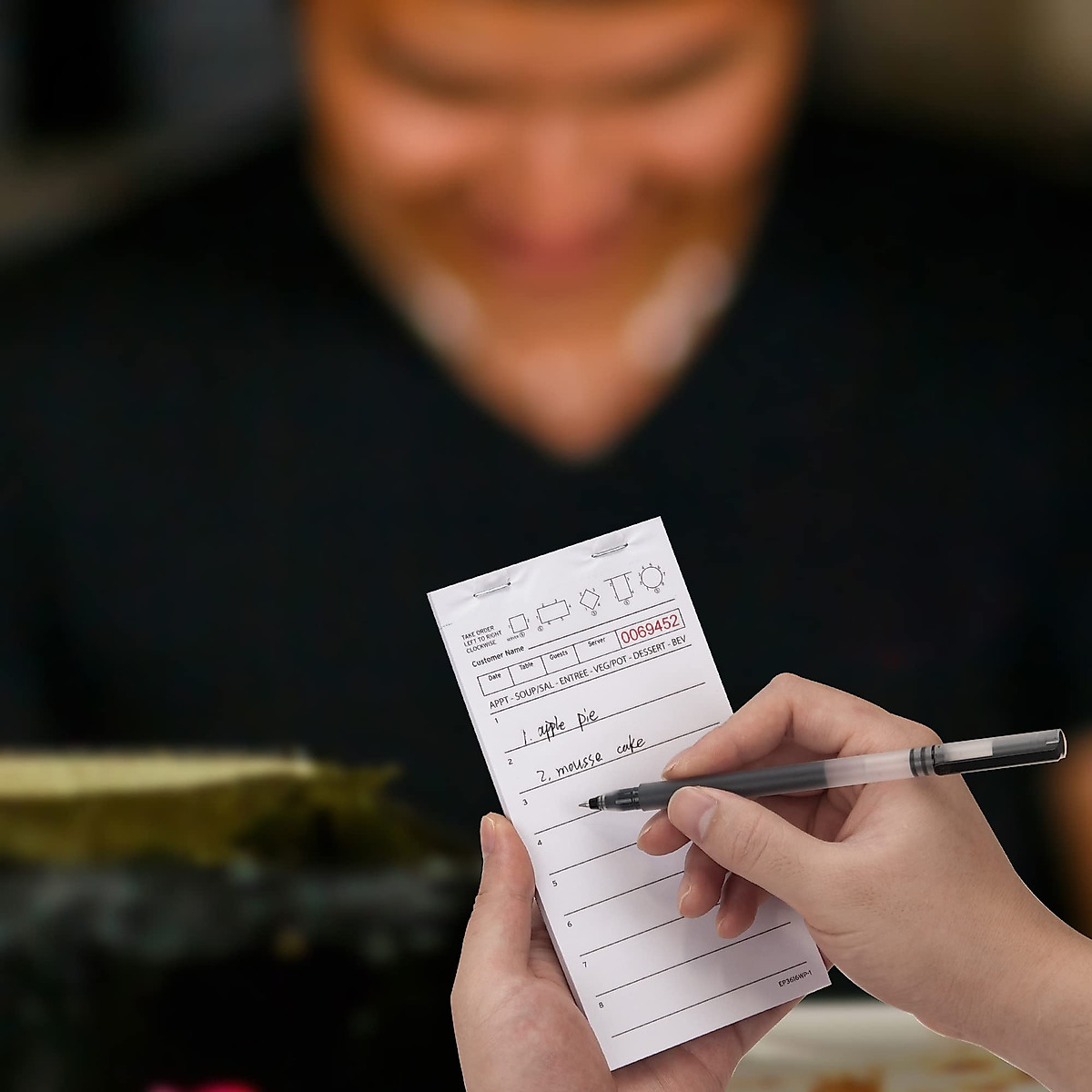 DGBDPACK Guest Check Pads EP-3632-1 (20 Pads), Total 1000 Pink Waitress Notepad, Server Order Pads