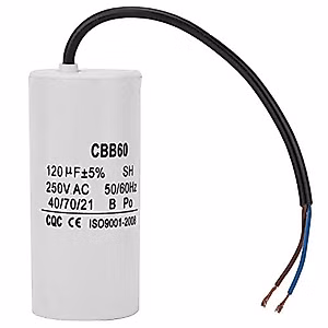 CBB60 Run Capacitor, Wire 250VAC 120uF 50/60Hz Capacitor for Motor Air Compressor
