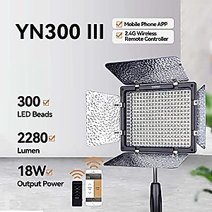 YONGNUO YN300 III LED Video Light with 5600k Color Temperatur e and Adjustable Brightness for Canon Nikon Pentax Olympus Samsung