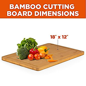 Commercial CHEF Cutting Board by Commercial Chef- Premium Chopping Board- Kitchen Cutlery and Charcuterie Station for Serving Meats, Cheese and Vegetables, Bamboo (Large)