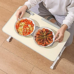 TIESAN Adjustable Laptop Table Laptop Bed Tray Table Portable Standing Bed Desk with Foldable Leg Notebook Standing Breakfast Reading Desk for Sofa Couch Floor (Medium-20.47'' x 11.8'')