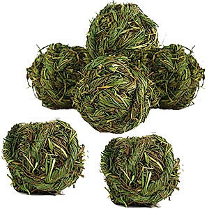 Rabbit Chew Ball Timothy Grass Grinding Small Animal Activity Play Chew Toys for Bunny Rabbits Hamster Guinea Pigs Gerbils