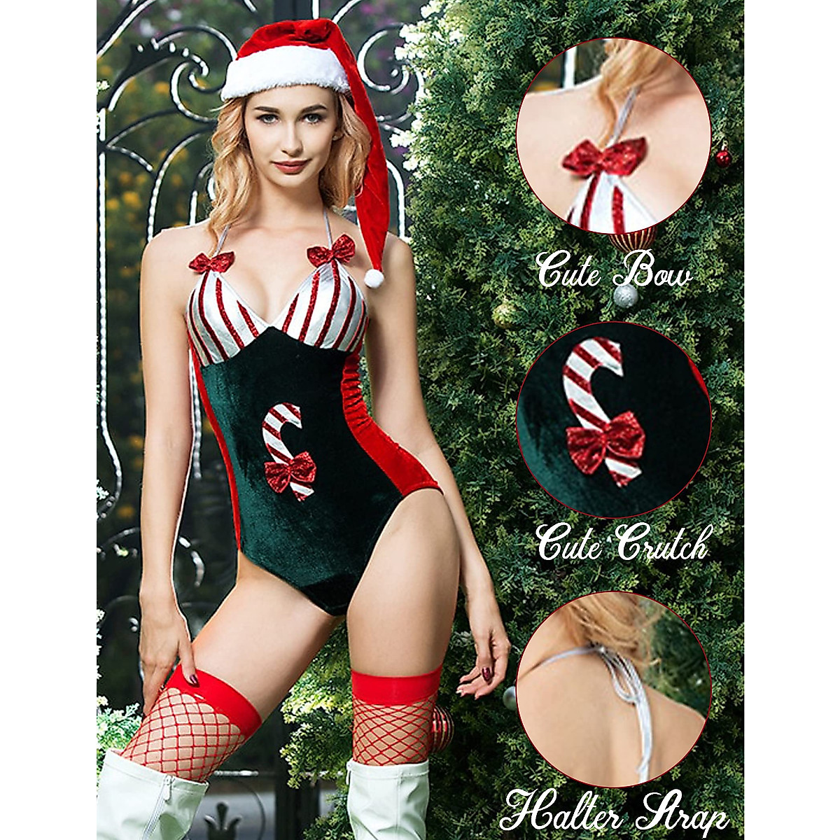 Avidlove Teedy Lingerie for Women One Piece Teddy Sexy Velvet Romper Bodysuit Red S