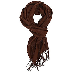 VERONZ Super Soft Luxurious Rich Solid Colors Cashmere Feel Winter Scarf (Coffee)
