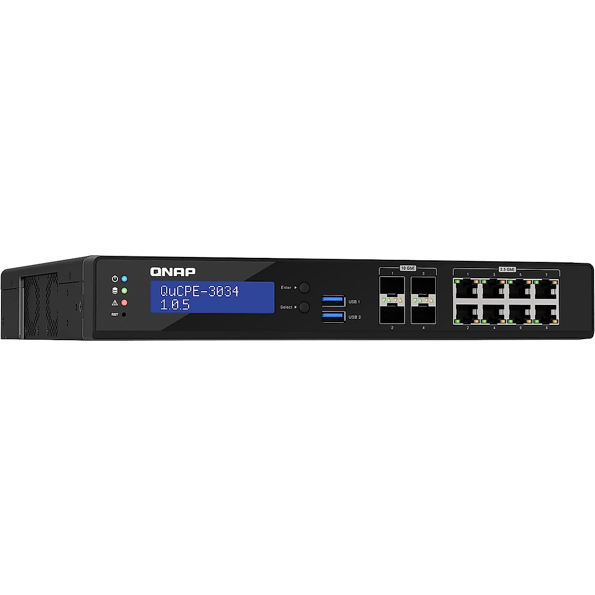 QNAP QuCPE-3034-C3758R-16G-US Network Virtualization Premises Equipment with an Intel® Atom Eight-core Processor, Suitable for deploying Virtual Networks in Multiple Edge Offices (Diskless)