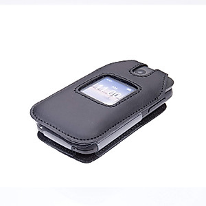 Fitted Leather Case for Alcatel Smartflip/Alcatel Go Flip 3, Features: Rotating Belt Clip, Screen & Keypad Protection, Secure Fit - Smartflip (AT&T Cricket Wireless), Go Flip 3 (Metro PCS T-Mobile)