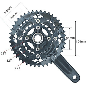 UPANBIKE Bike Crankset with Bottom Bracket for Road Bike Mountain Bicycle 8 9-Speed M430 Crank Set