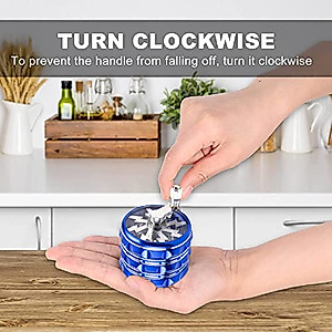 2.5 Inch Hand Crank Grinder, Potable Large Grinder With Clear Top Cover, Best Gift (Blue)