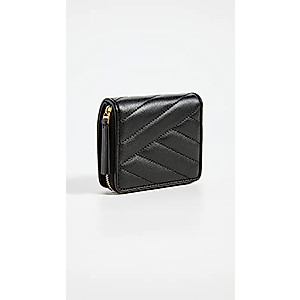 Tory Burch Women's Kira Chevron Bi-Fold Wallet, Black, One Size