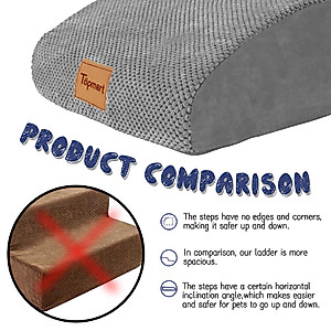 Topmart High Density Extended Foam Dog Ramp&Steps 2 Tiers,11.8" High,Non-Slip Dog Stairs,Soft Foam Dog Ladder with Waterproof Cover,Best for Dogs Injured,Older Cats,Pets with Joint Pain