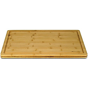 Heim Concept Organic Bamboo Cutting Boards for Kitchen Extra Large Chopping Board with Juicy Groove Perfect for Meat, Vegetables, Fruits, Cheese (18x12x3/4)