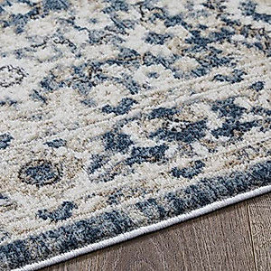 LOOMAKNOTI Kehleigh Otindas 5' x 7' Blue Oriental Indoor Area Rug