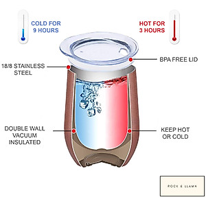 Rock & Llama Glamma Gifts For Grandma - 12oz Wine Glass Tumbler Cup - Beautiful Gift for New Grandma Glam ma Coffee Mug