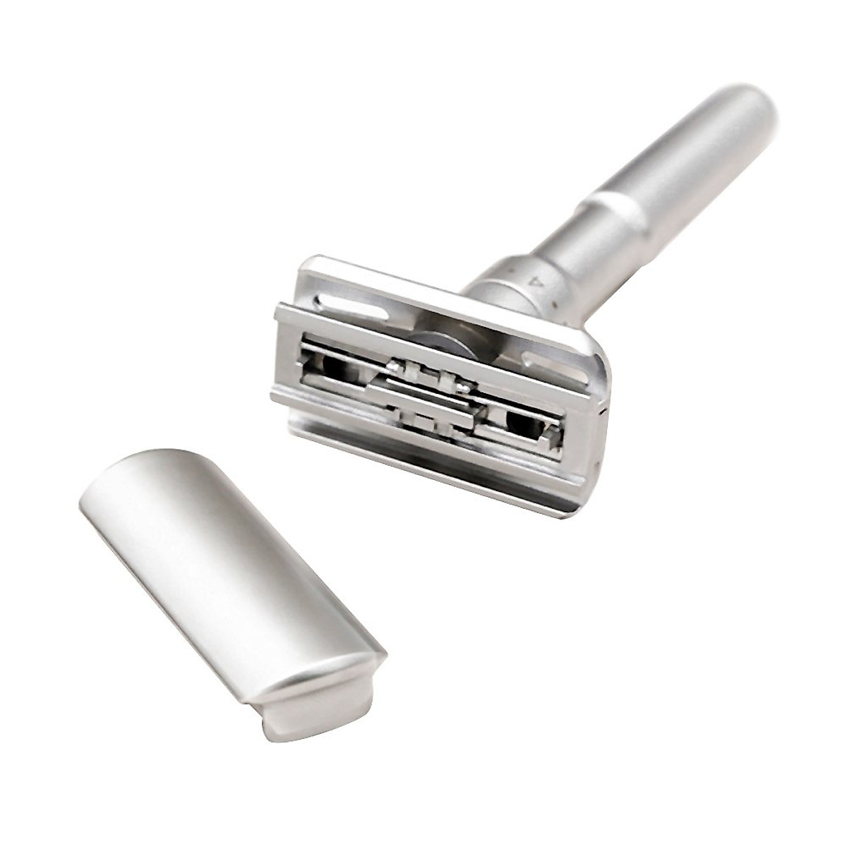 Travel Double Edge Safety Razor, River Lake RZ700 Long Handle Adjustable Classic Safety Shaver Razor (Razor with Protective Case,Brown)