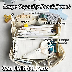 HFPPXHSY Pencil Pouch Multi-Layer Large Capacity Capybara Print Quirky Fun Cute (Beige-2), TM240315-1(3)
