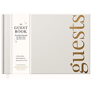 Guest Book: Beautiful Keepsake for Life’s Special Events - Sign In Book for Wedding Reception, Baby Shower, Funeral and Vacation Home - 100 Pages, Ribbon Bookmark and Gold Foil