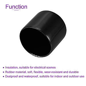 DMiotech 5 Pack 1 1/4" ID Black Screw Thread Protectors Rubber End Caps Bolt Covers for Screw Bolt Furniture Pipe