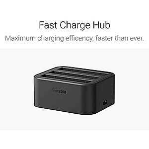 insta360 X3 Battery & Fast Charge Hub Bundle - Includes + 2 Batteries (1800mAh) for insta360 360 Camera (3 Items)