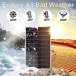 DOKIO 100w 18v Solar Panel German TÜV Certification Monocrystalline(HIGH Efficiency) to Charge 12v Battery(Vented AGM Gel) or Off-Grid and Hybrid Power System for Home/Garden RV,Boat