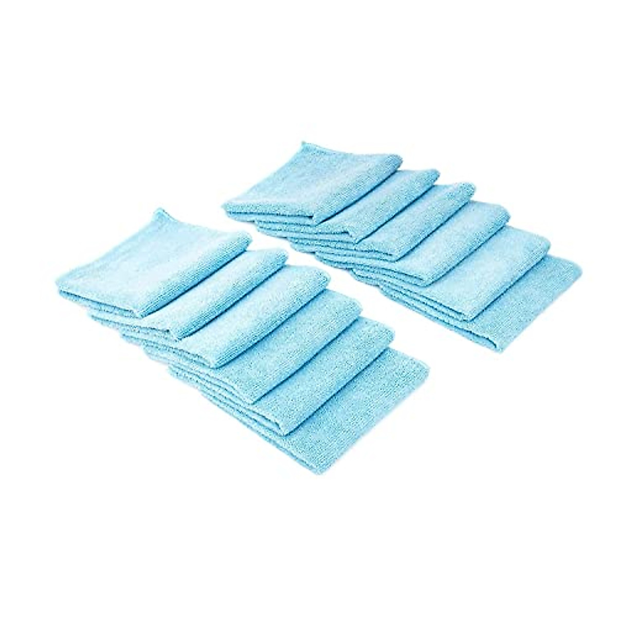 The Rag Company - Premium All-Purpose Microfiber Terry Cleaning Towels - Commercial Grade, Highly Absorbent, Lint-Free, Streak-Free, Kitchens, Bathrooms, 365gsm, 12in x 12in, Light Blue (12-Pack)