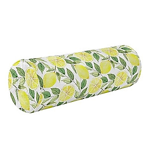 Vnurnrn Lemon Watercolo Neck Support Pillow Round Neck Roll Bolster Cylinder Pillow Cervical Pillows Round Neck Pillow for Leg Knee Back Head Support for Work Women Men Traveling Headrest