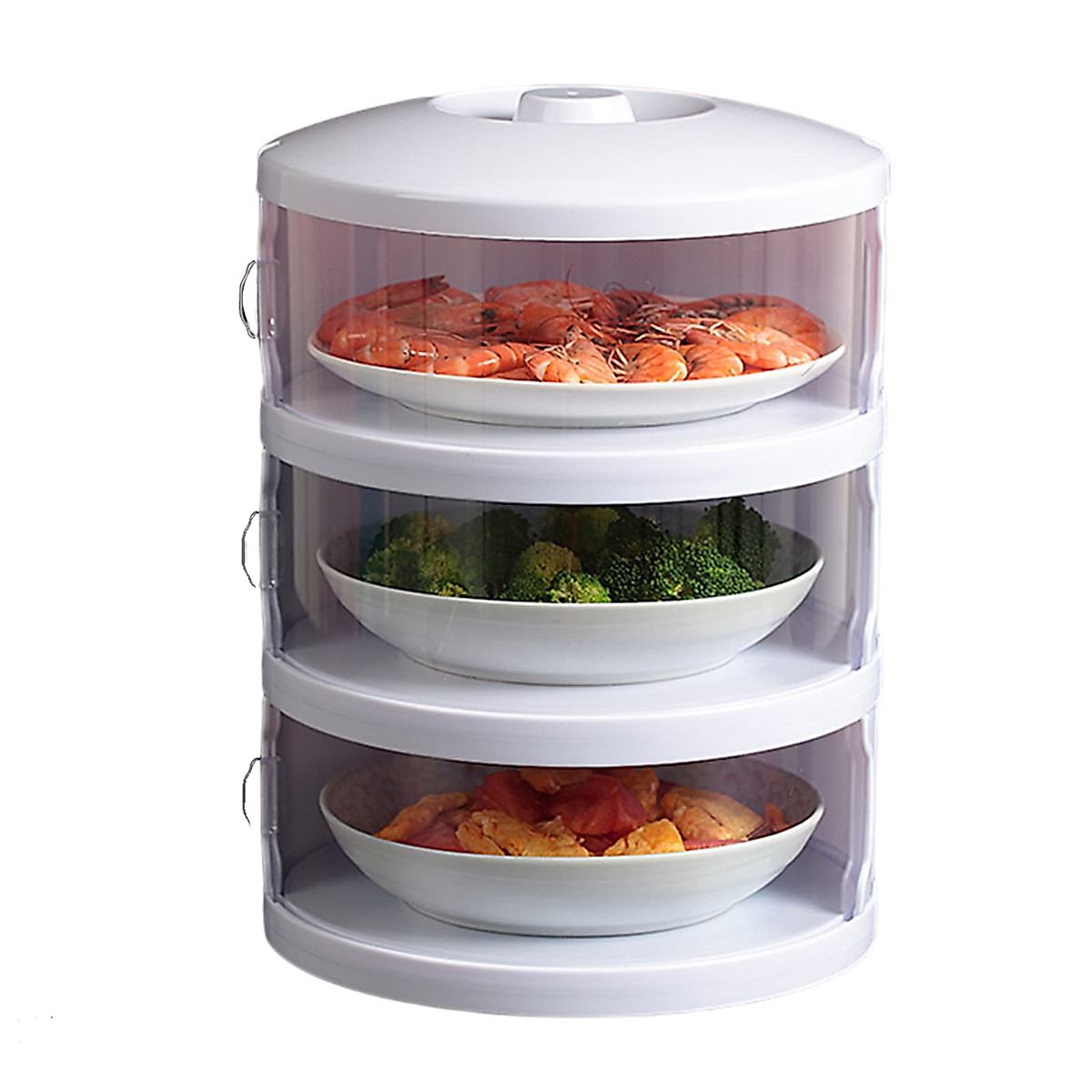 Kitchen Multi-layer Transparent Stackable Cover Insulation Dustproof Anti-Fly Meal Cover Tent Household Collection Protection Box Boxing Multilayer Insulated Vegetable Cover Stackable Box