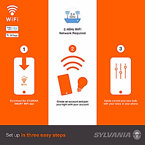 SYLVANIA Wifi LED Smart Light Bulb, 60W Equivalent Full Color and Tunable White A19, Dimmable, Compatible with Alexa and Google Home Only - 4 Pack (75674)