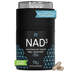 HPN NAD+ Booster (NAD3), Anti Aging Cell Booster, NRF2 Activator, Nicotinamide Riboside Alternative, NAD Supplement Natural Energy, Longevity, and Cellular Health, 312 Mg per Serving (1 Month Supply)