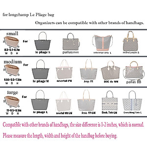 Lckaey Purse Organizer Insert for le pliage large Handbags Insert Organizer1012beige-L