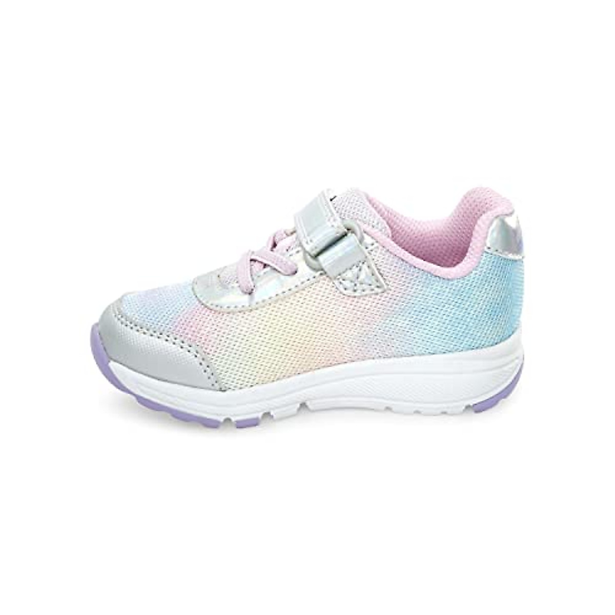 Stride rite Girls SR Lighted Glimmer Sneaker, Iridescent, 10 Wide Toddler