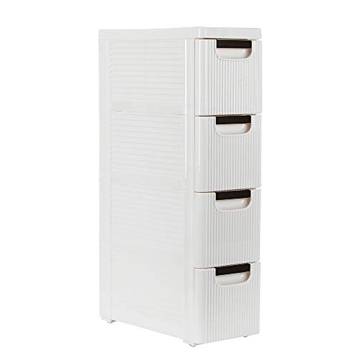 Alivinghome Storage Drawer Rolling Cart Organizer Unit and Storage,Plastic Unit Tower Narrow Slim Bathroom Storage Cabinet Organizer for Bathroom Bedroom (7.5" x 16.6" x 28.94",with Wheels)