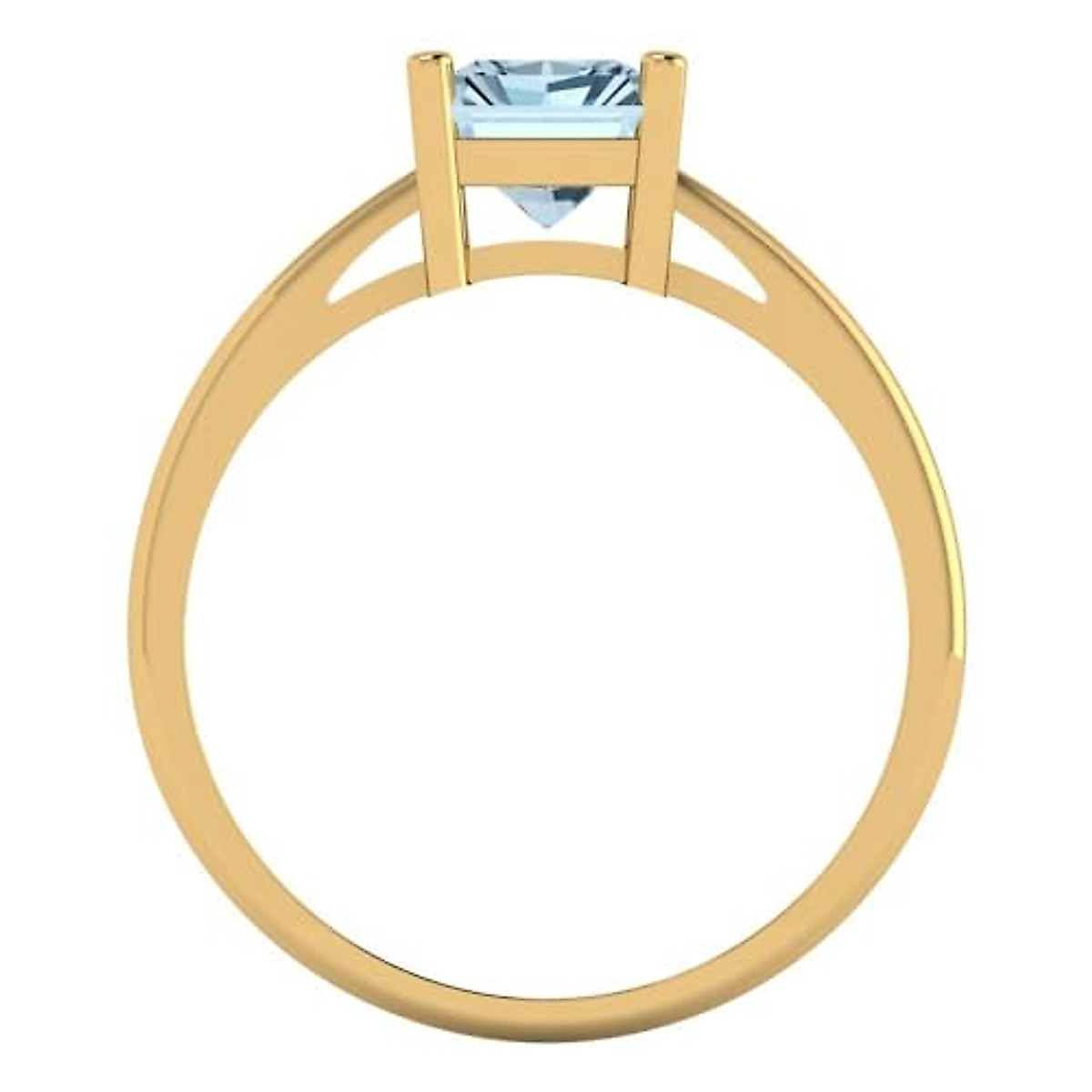 Clara Pucci 2.0 ct Emerald Cut Solitaire Natural Swiss Blue Topaz Bridal Designer Anniversary Engagement Ring 14k Yellow Gold 10.25