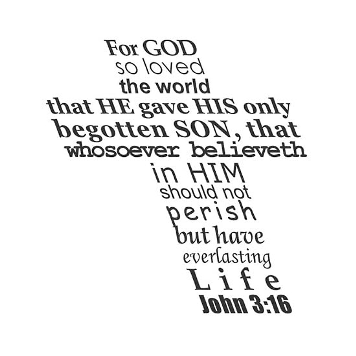 CafePress John 3:16 KJV Dark Gray Print Mug Ceramic Coffee Mug, Tea Cup 11 oz