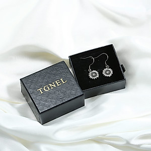 Titanium Vintage Sunflower Drop Earrings For Women, Stainless Steel Flower Dangle Earrings Charms, Pure Titanium Hook Hypoallergenic For Sensitive Ear