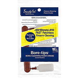 .40cal/.44cal/10mm/410 Gauge Gun Cleaning Bore-tips® by Swab-its®: Barrel Cleaning Swabs - Made in The USA