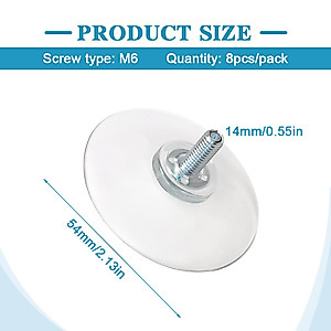 LVOERTUIG Suction Cup,8PCS Glass Suction Pads,Screw Suction Cup,Non-Slip Shower Caddy Connectors Suction Cups,Durable Strong Adhesive Suction Holder for Kitchen Bathroom Window Glass Door(Clear)