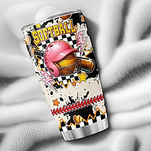 HUBUPU Checkered Water Funny Modern Mother Tumblers Simply Mama For Coffee Cups Women Mothers Simple, Softball Gifts, Tumbler 20 Oz With Lid And Straw, Softball Mom Colorful