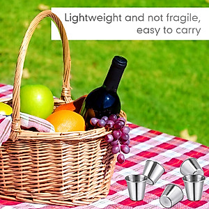 50 Pcs 1 oz Stainless Steel Shot Glasses Espresso Shot Glasses Metal Shot Glasses Beer Drinking Tumbler Travel for Travel Home Restaurant Bar Camping Supplies