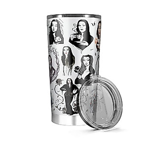 Stainless Steel Insulated Tumbler 20oz 30oz Morticia Hot Funny Travel Cups Addams Coffee Cup Cold Hot Coffee Tea Cup Wine Iced Tea Cup Travel Mug Suit For Home Office Travel