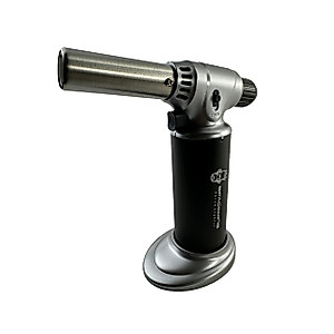 Space King Tall Wind-Proof Torch Lighter - Adjustable Flame - Child-Lock - Perfect for Camping, Kitchen, Backyard, Travel, Beach, BBQ, Mountain, Outdoors, Travel, Garage, and More. (Gray)