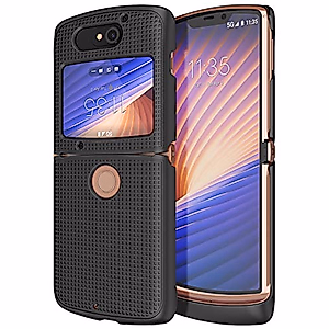 Case with Clip for Motorola RAZR 5G Flip Phone, Nakedcellphone [Black] Hard Shell Slim Cover with [Rotating/Ratchet] Belt Hip Holster Holder Combo for Motorola Moto RAZR 5G Flip Phone (2020) XT2071