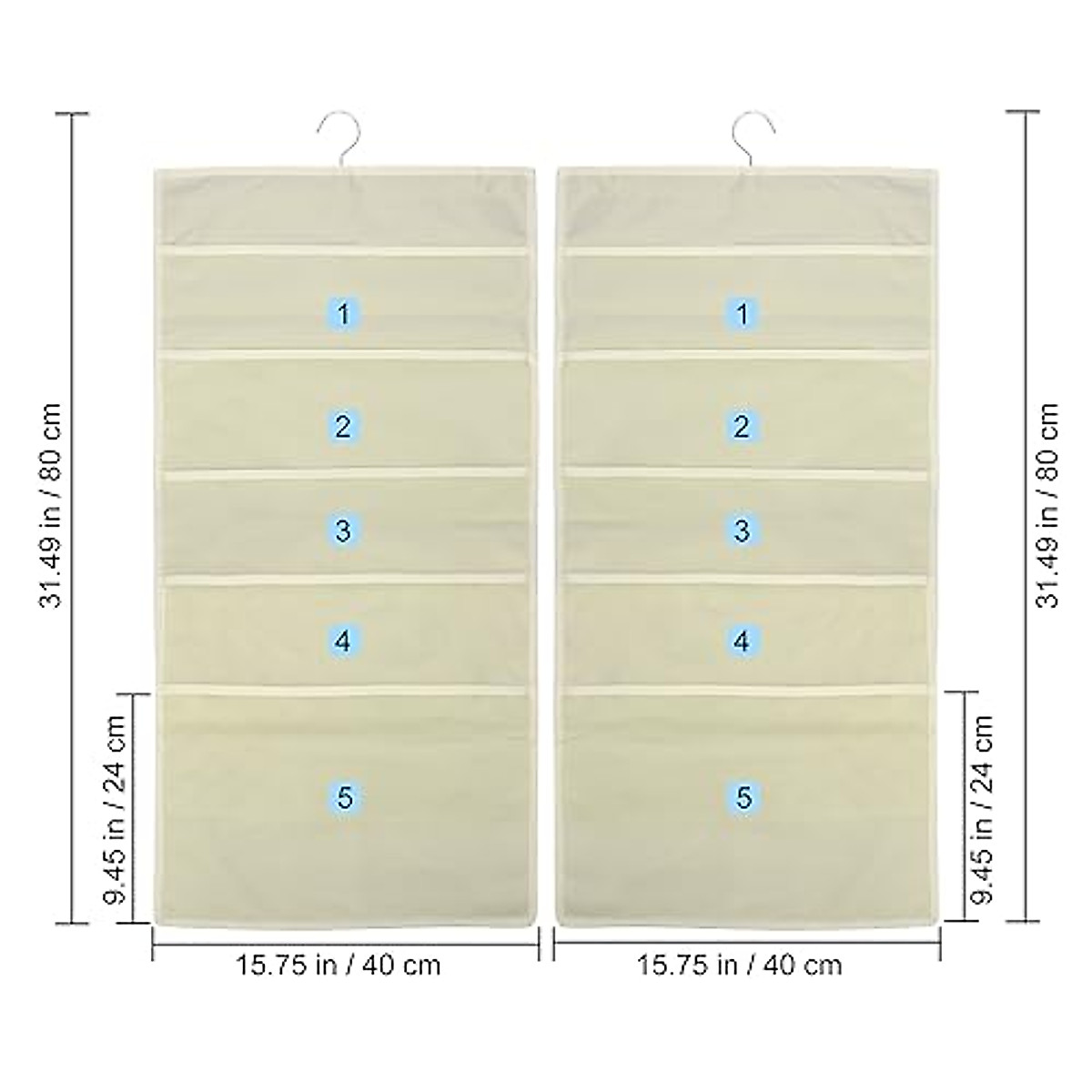 Lirex Bra storage organiser with 10 Pockets, 1 Pack Foldable Underwear Hanging Organizer for Wardrobe Wall Mount Bra Hanger Double Side Cloth with Hanger for Toys Purses Towels Socks Bra