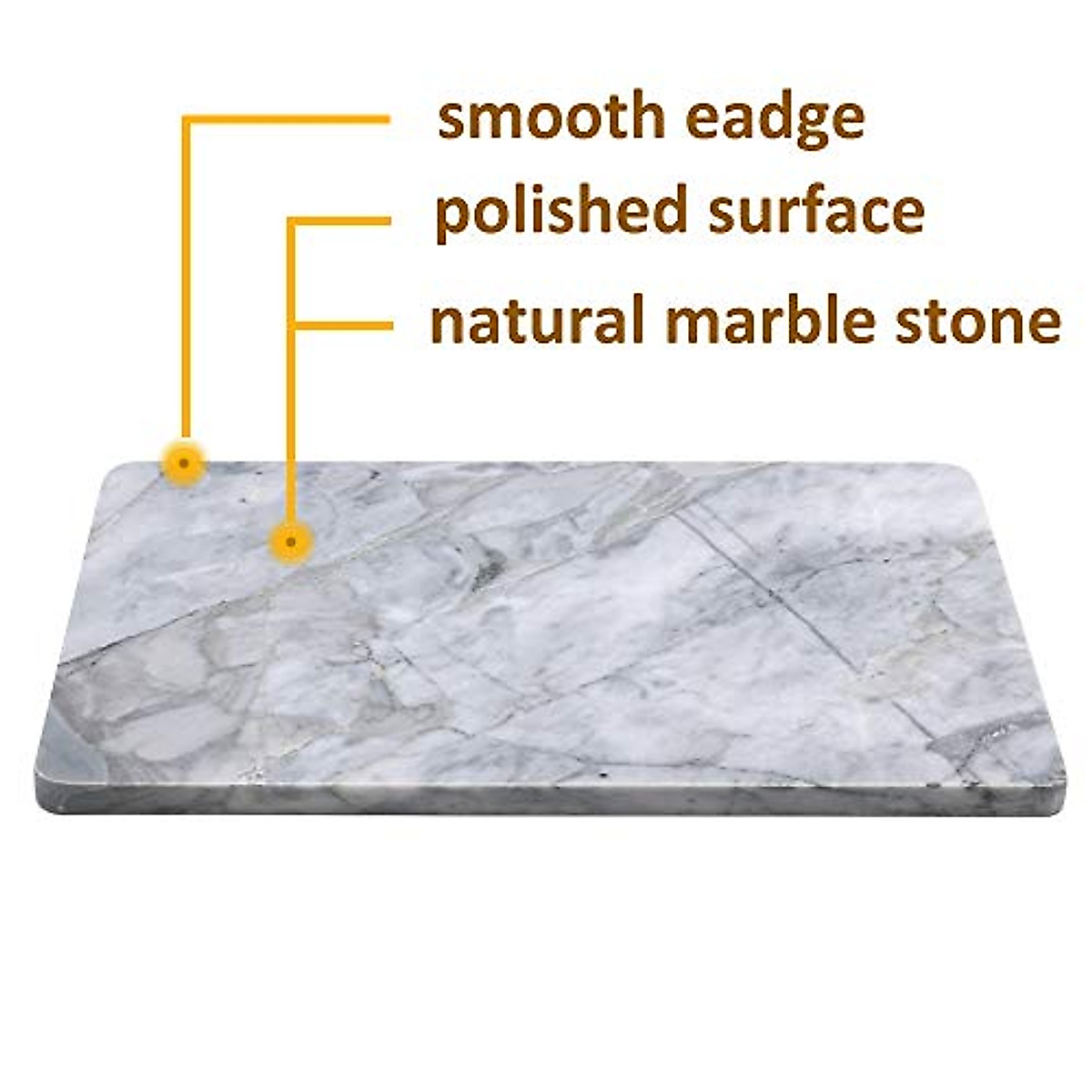 Rectangular Marble Vanity Tray for Counter, Bathroom, Dresser, Nightstand or Desk, 10-1/4" x 6-1/4"