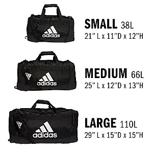 adidas Defender 4 Small Duffel Bag, Jersey Onix Grey/Black, One Size