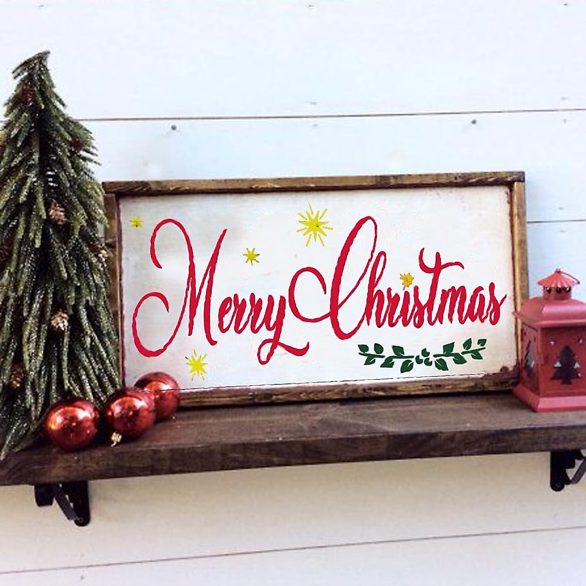 Large Welcome Stencils for Painting on Wood - Vertical Welcome Sign for Front Porch Decor - Stencils for Crafts Reusable - Farmhouse Stencils & Drawing Templates for Signs, Canvas, Walls & Art Decor