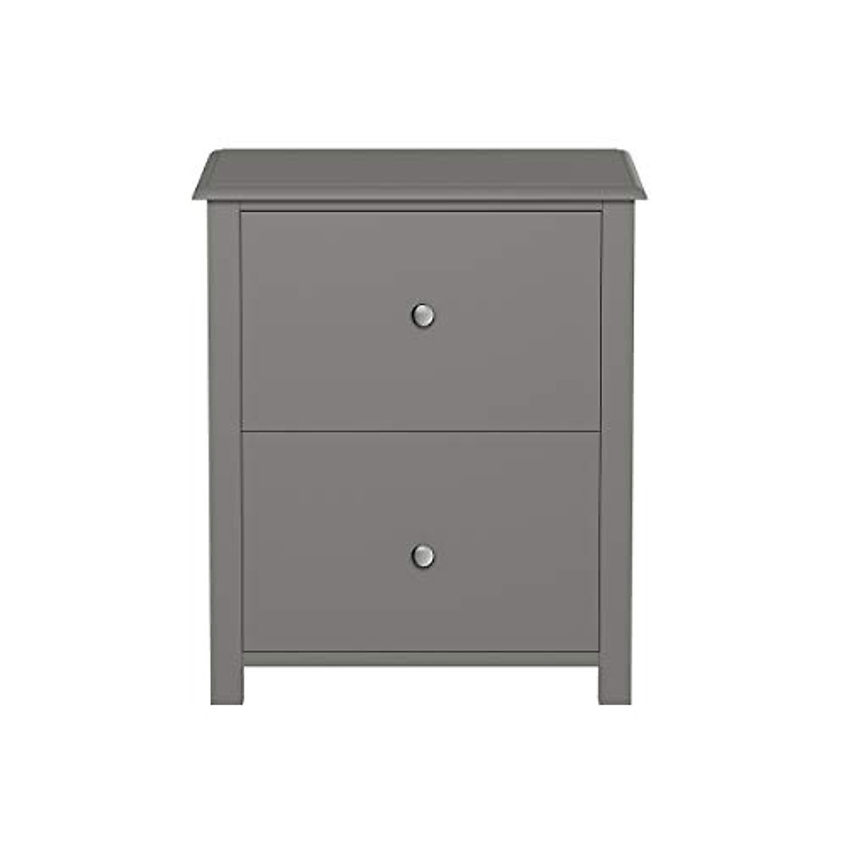Lavish Home End 2 Drawers-Sofa Side Table, Gray & Silver